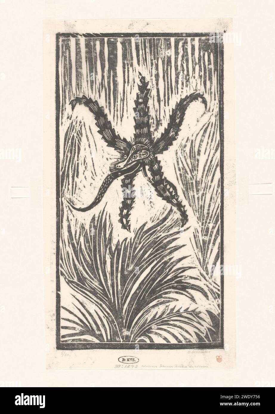 Zeemonster, Janus de Winter, 1892 - 1938 print Japanese paper (handmade ...