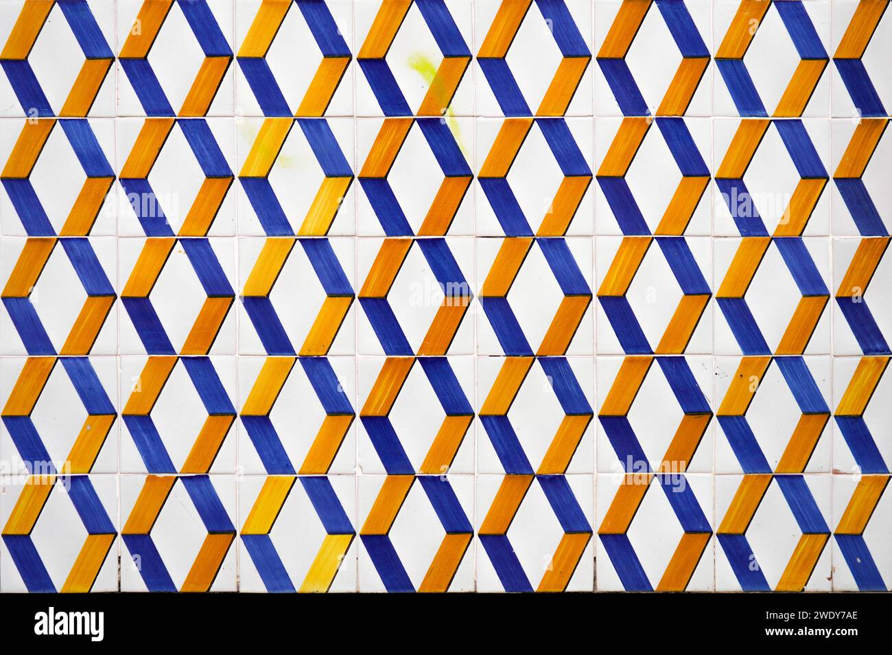 Traditional Portuguese azulejo tiles with geometric pattern, vintage ...