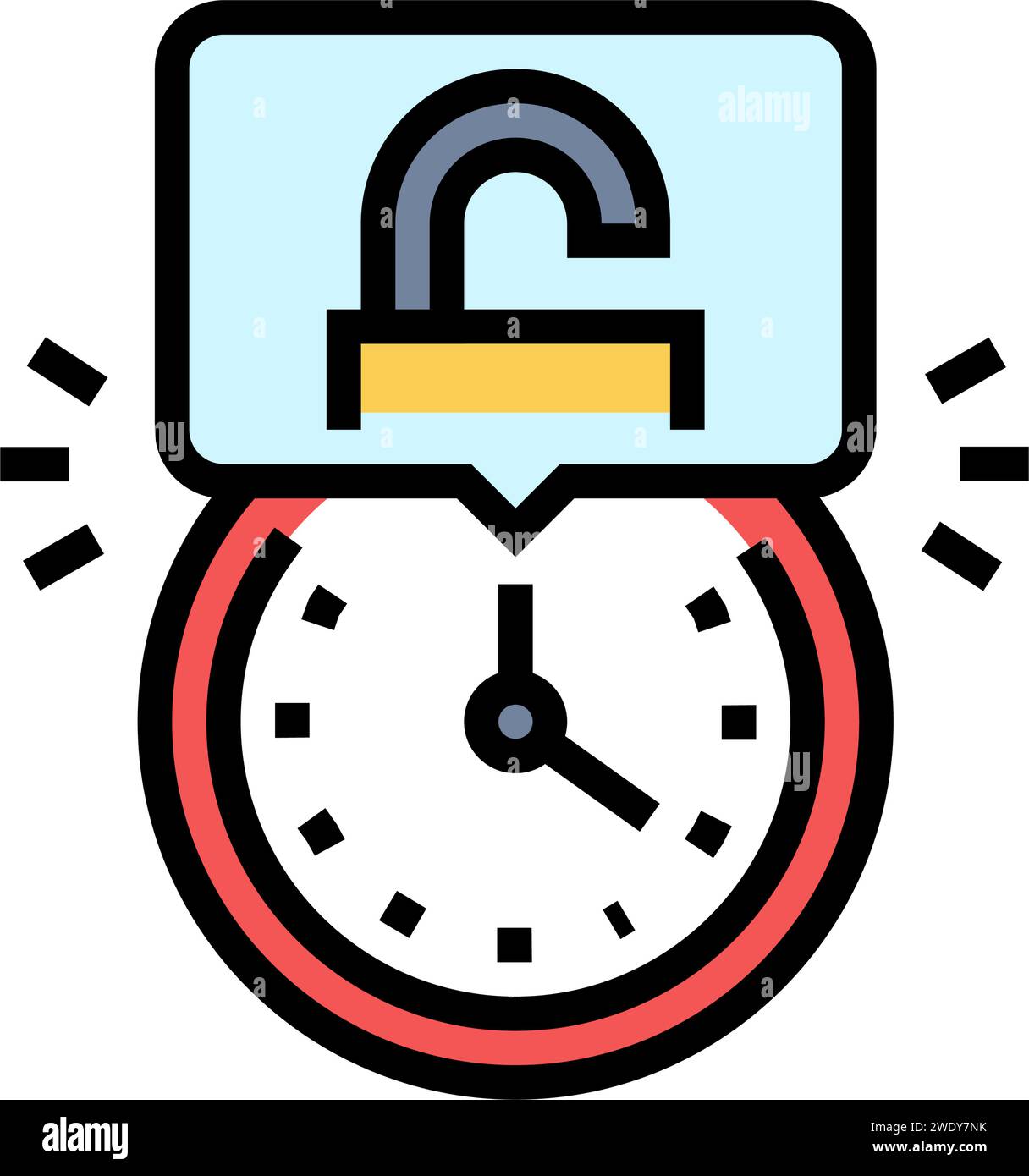 hacking time management color icon vector illustration Stock Vector ...