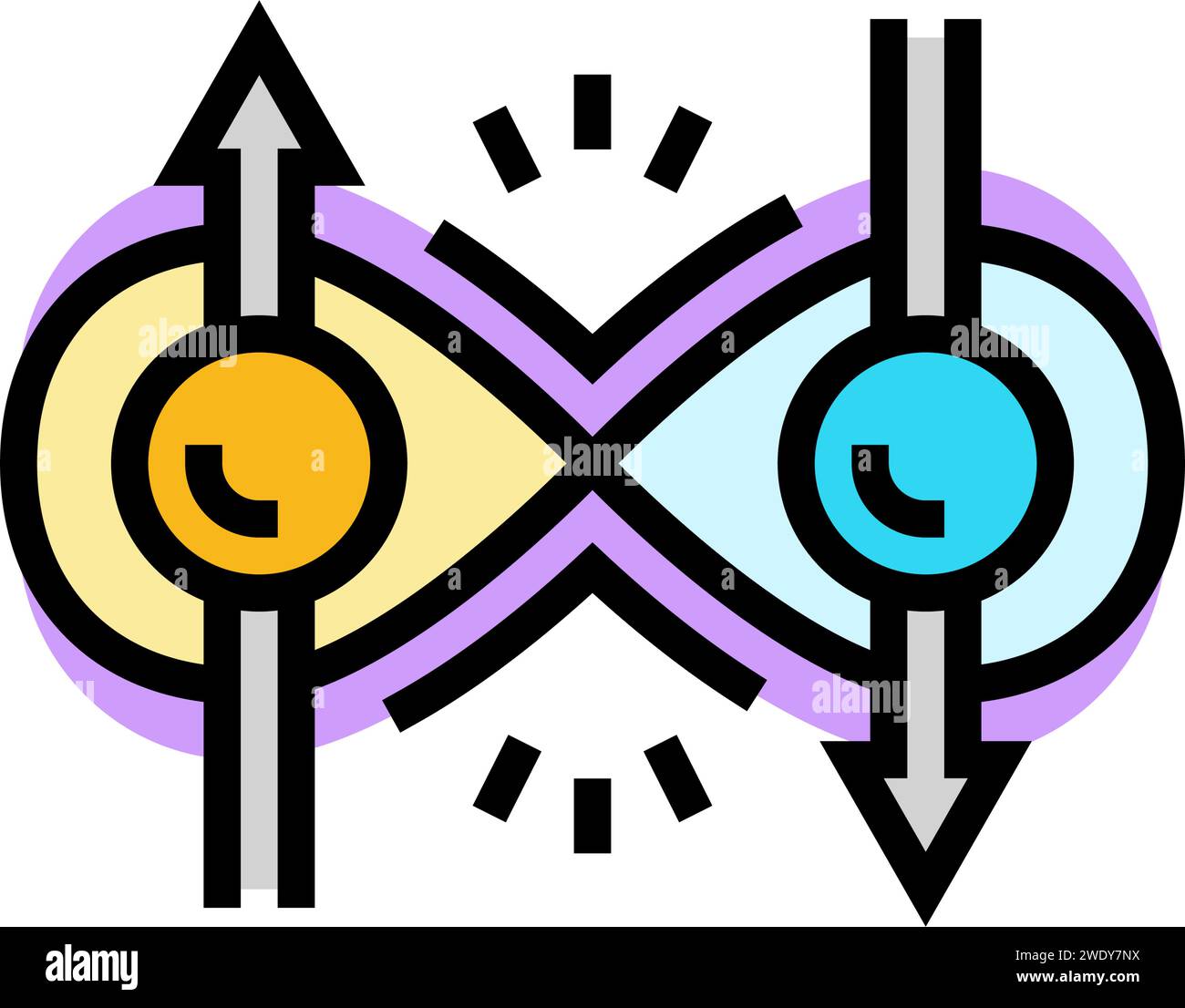 entanglement quantum technology color icon vector illustration Stock ...