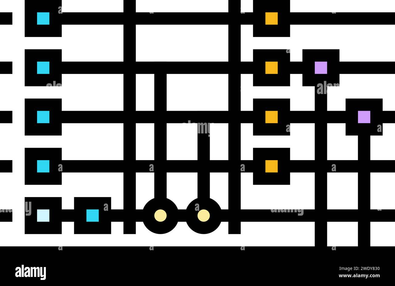 circuit quantum technology color icon vector illustration Stock Vector ...