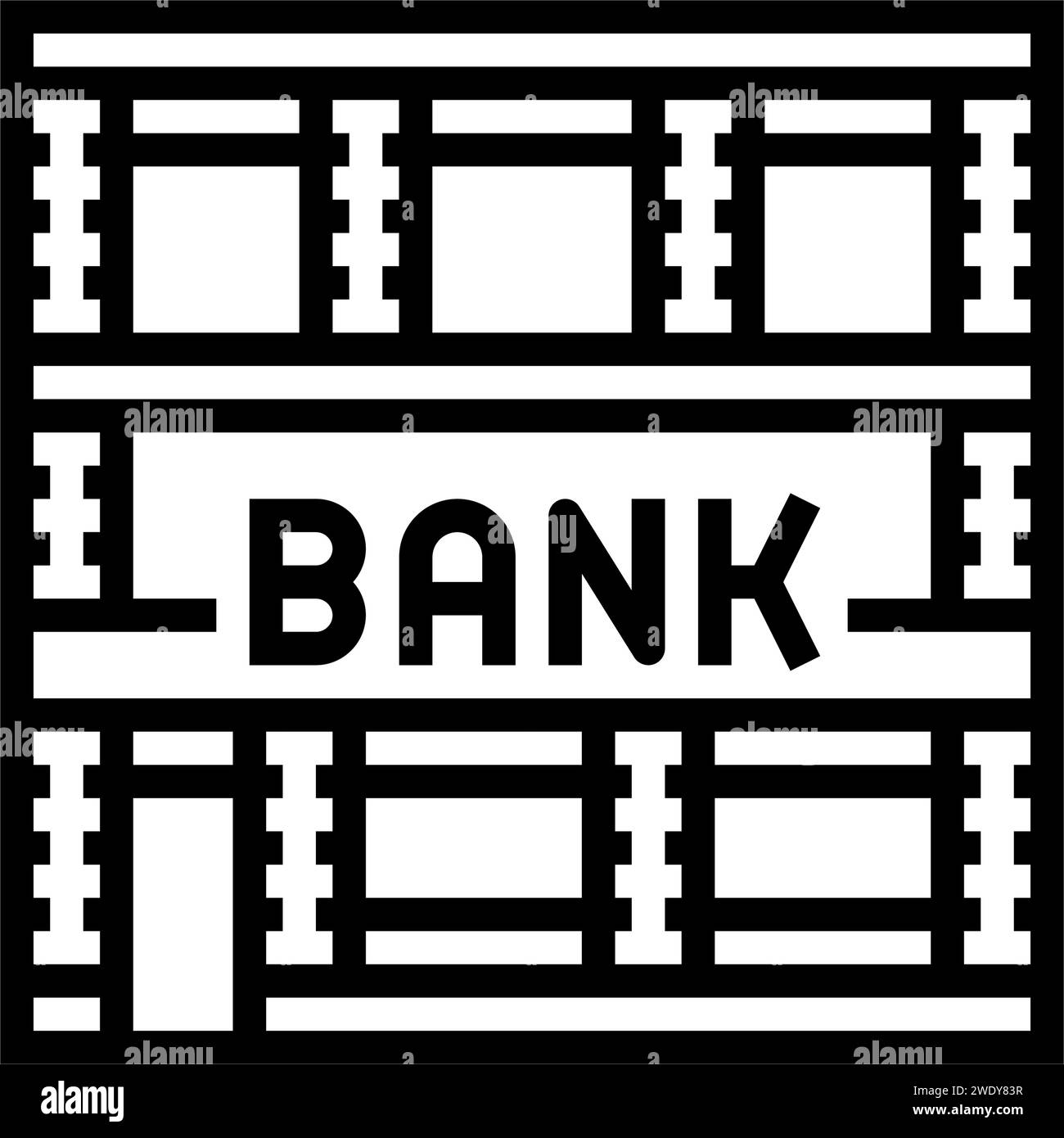 financial bank building line icon vector illustration Stock Vector ...