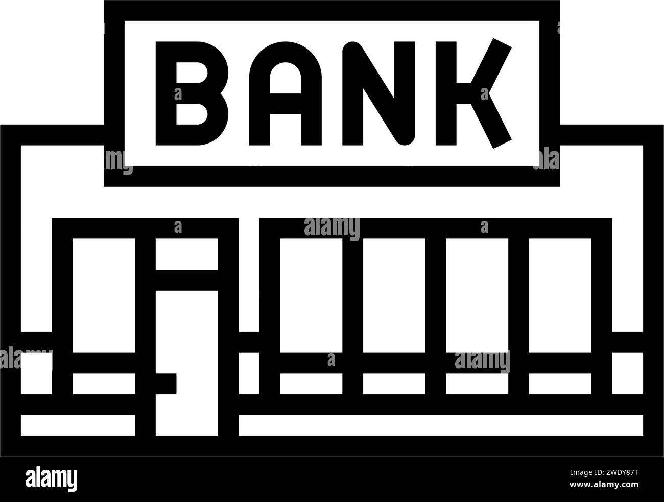 investment bank building line icon vector illustration Stock Vector ...