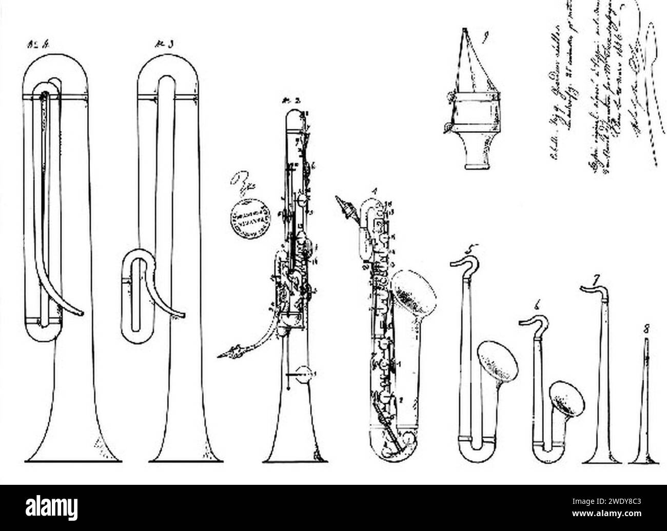 Sax drawing Black and White Stock Photos & Images - Alamy
