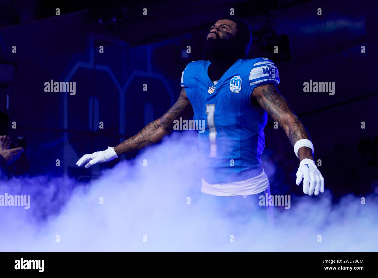 Detroit Lions cornerback Cameron Sutton (1) during player introductions ...