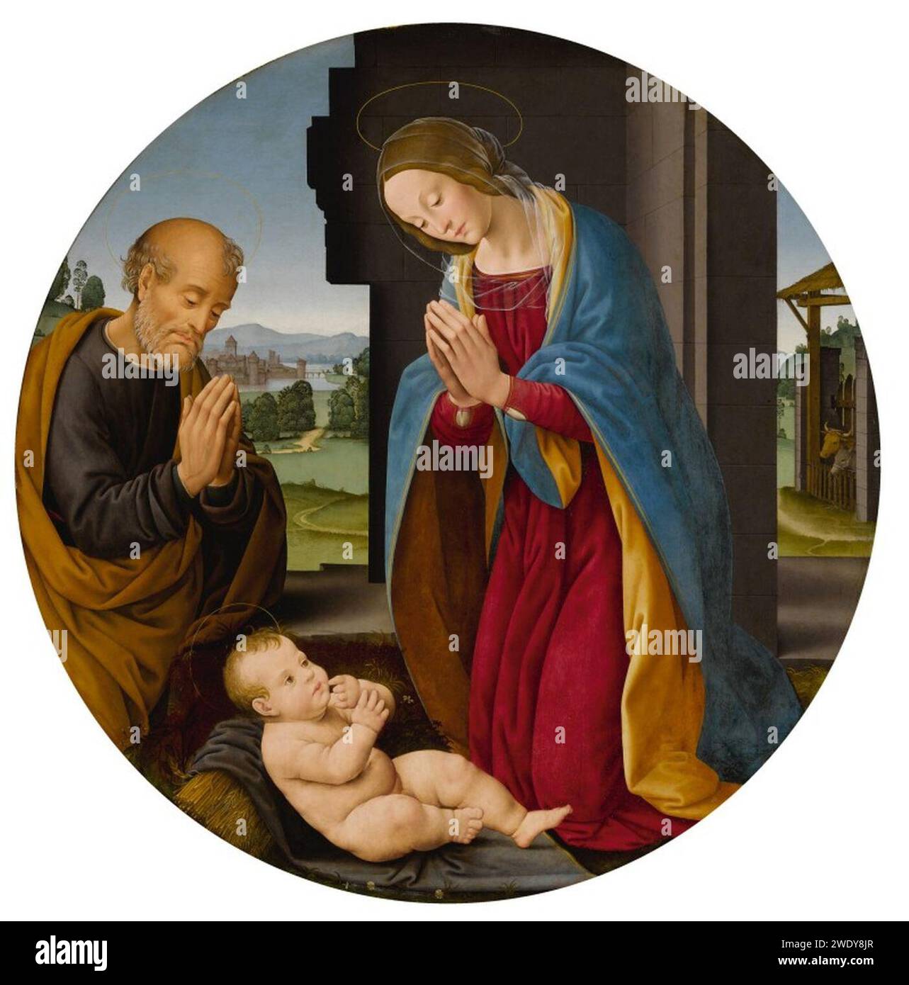 Adoration of the Christ Child Stock Photo - Alamy