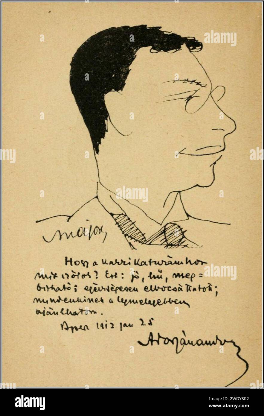 Adorján Andor, 1913. Major Henrik rajza Stock Photo - Alamy