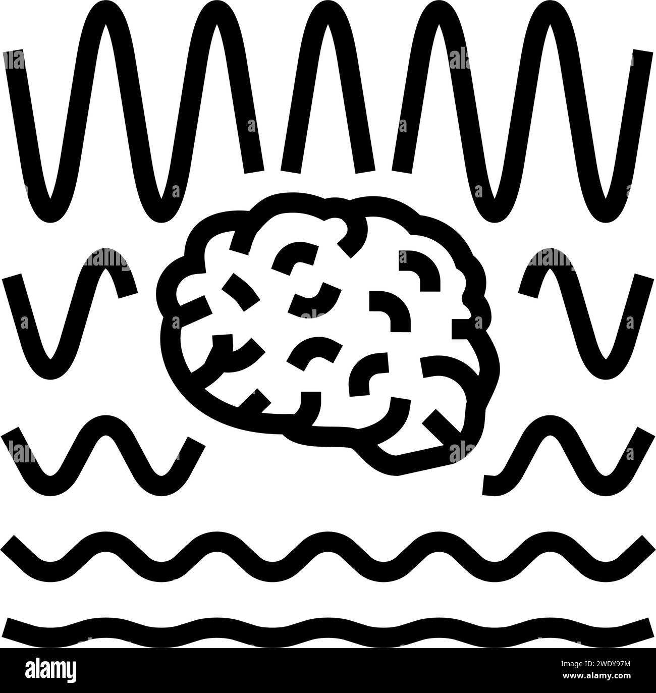 brainwaves neuroscience neurology line icon vector illustration Stock ...