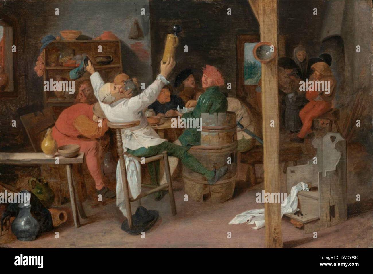 Adriaen Brouwer - Peasants Carousing in a Tavern Stock Photo - Alamy