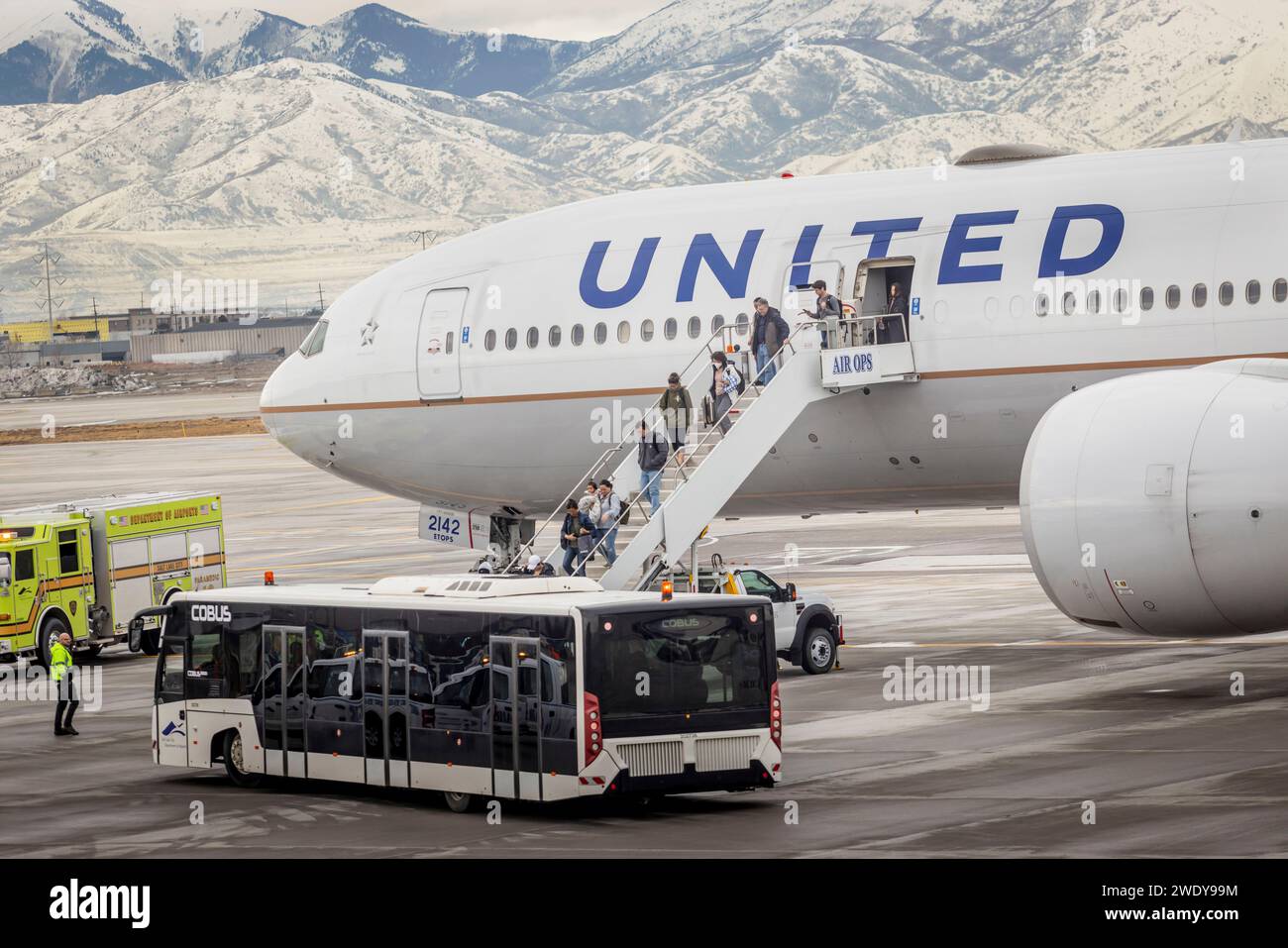 Salt Lake City, Utah, USA. 22nd Jan, 2024. United Airlines flight 2268 ...