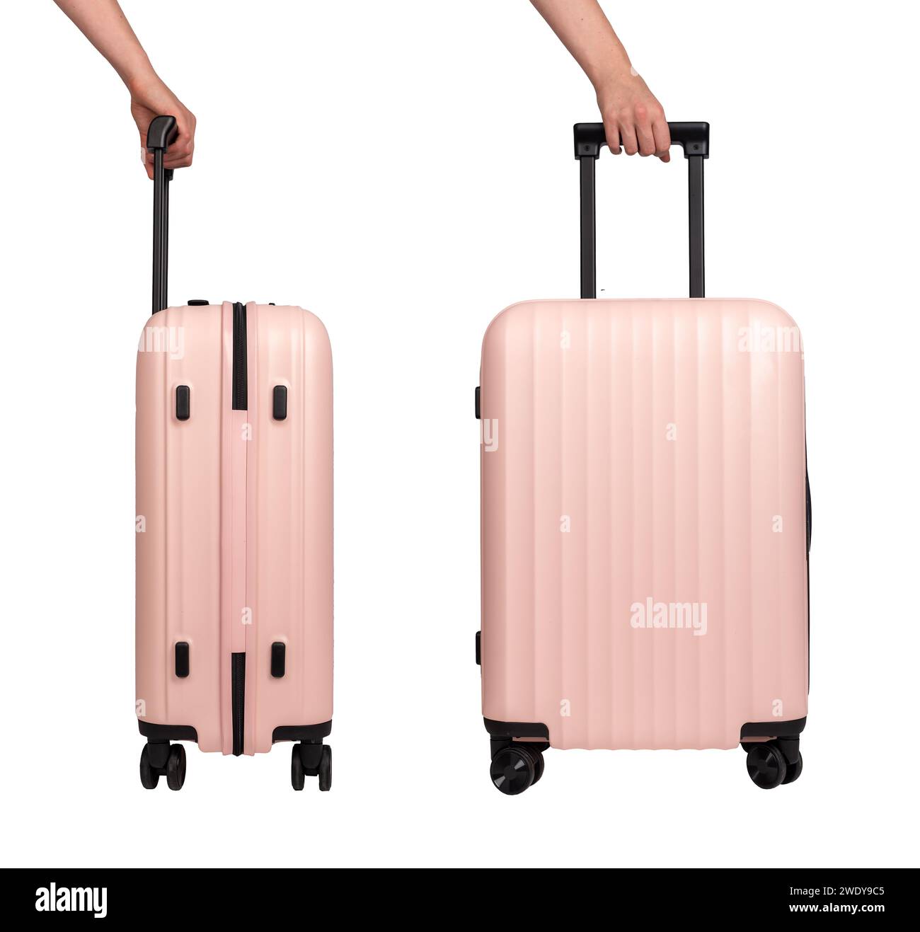 Wheeled suitcase, hand luggage, spinner bag with handle, carrying ...