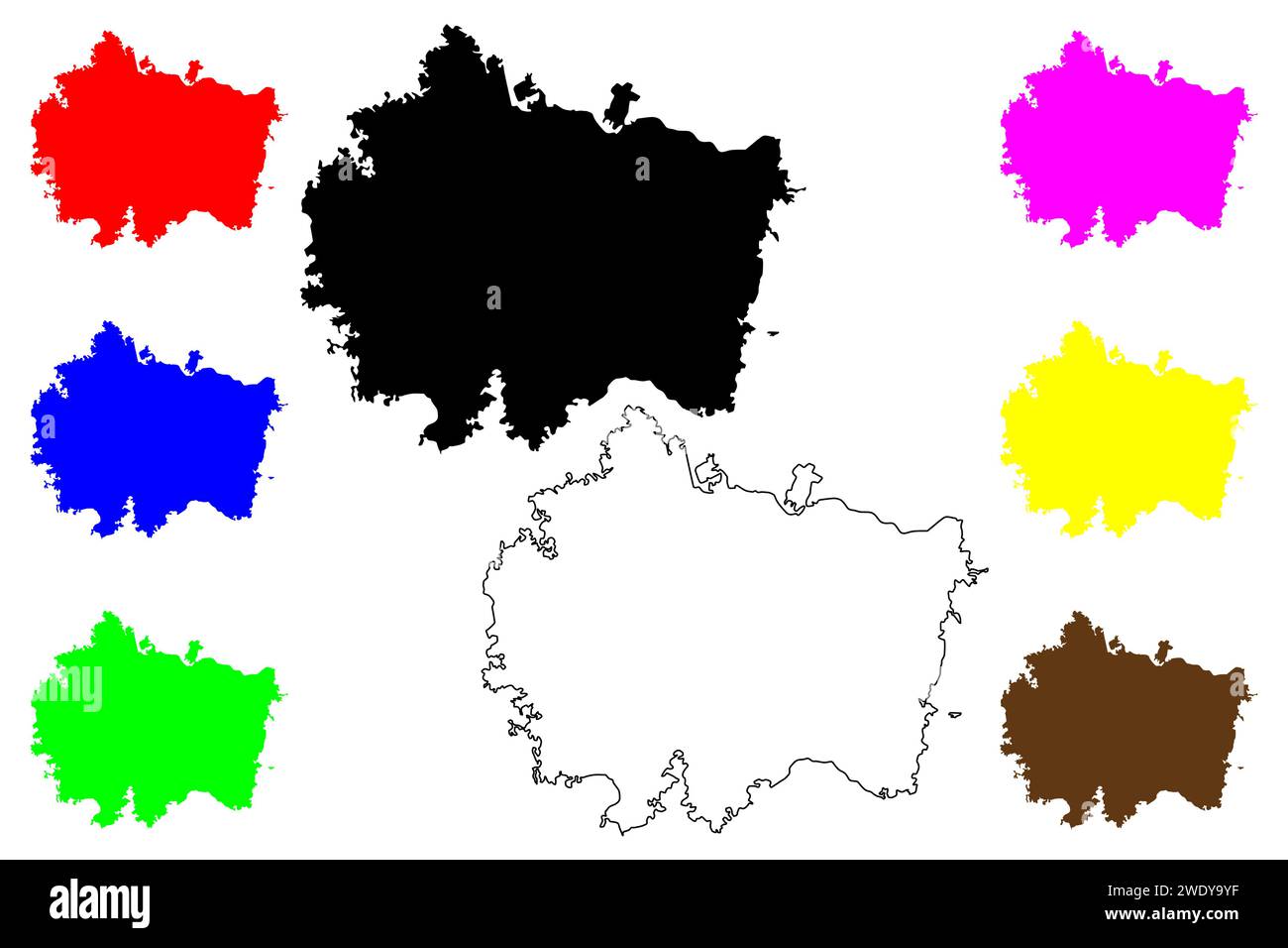 Ibadan city (Federal Republic of Nigeria, Oyo State) map vector ...