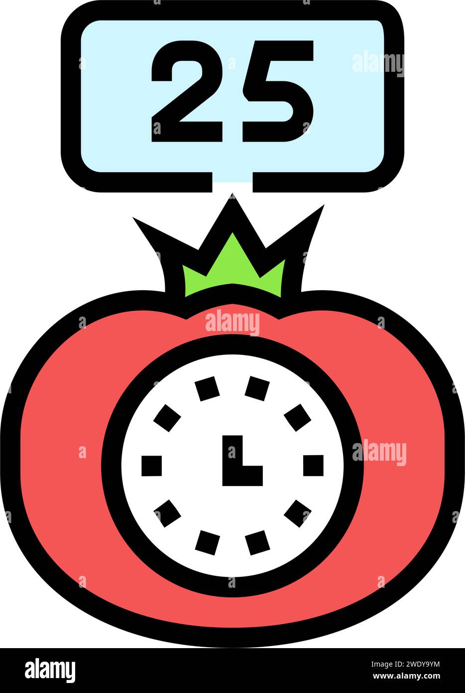pomodoro technique time management color icon vector illustration Stock ...