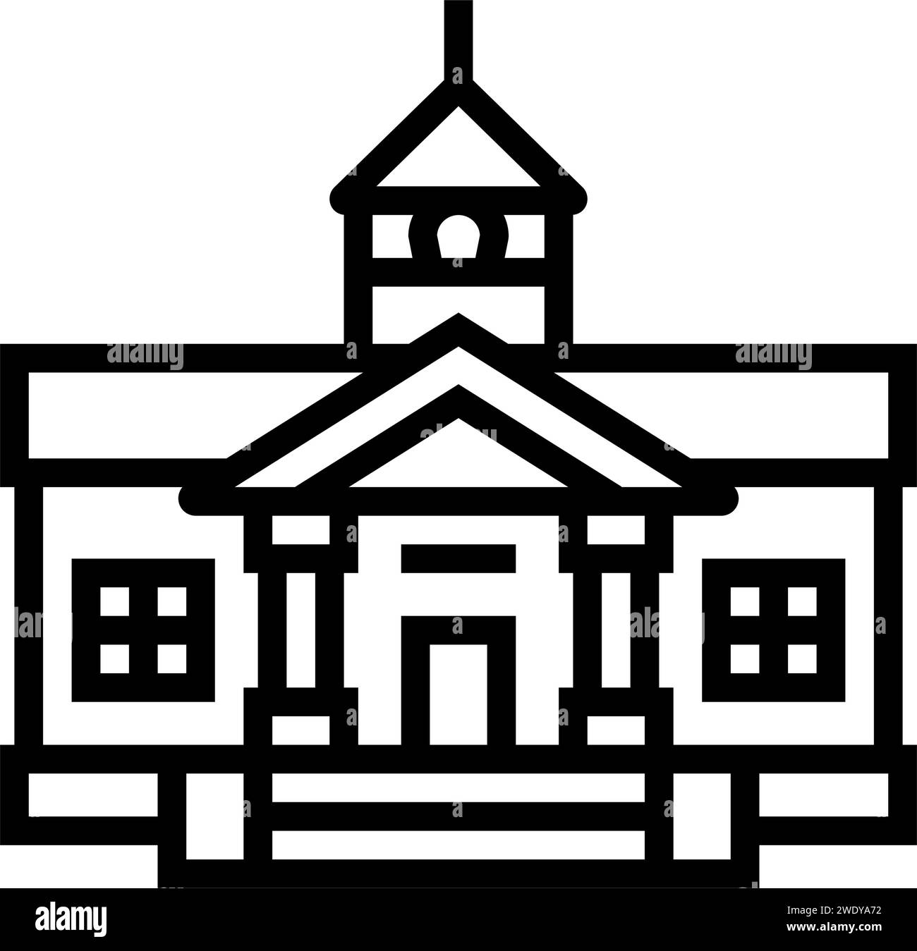 college school building line icon vector illustration Stock Vector ...