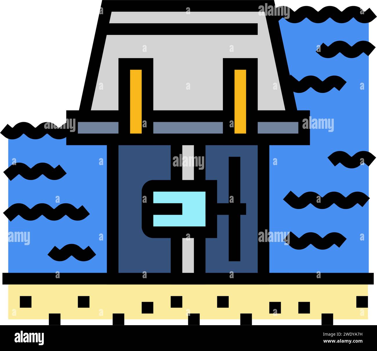 range systems barrages tidal color icon vector illustration Stock ...