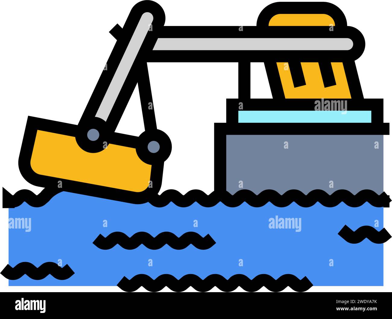 wave energy generation tidal color icon vector illustration Stock ...