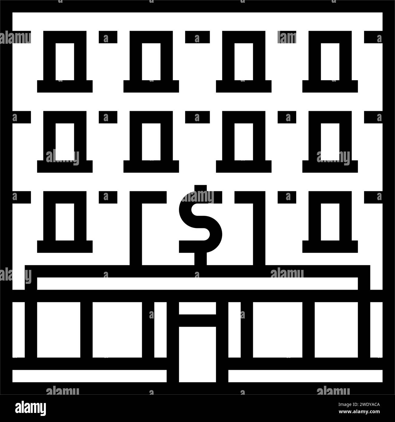tax bank building line icon vector illustration Stock Vector Image ...