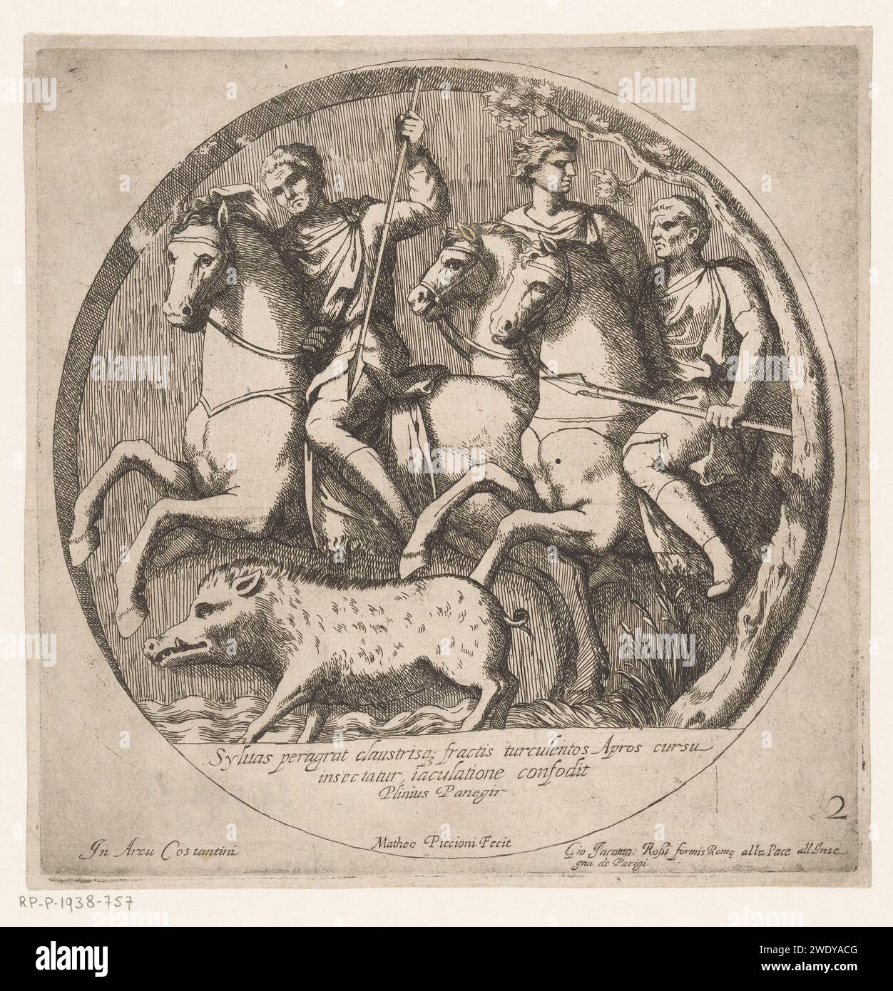 Hunting for a wild boar, Matteo Piccioni, After Anonymous, 1637 - 1691 ...