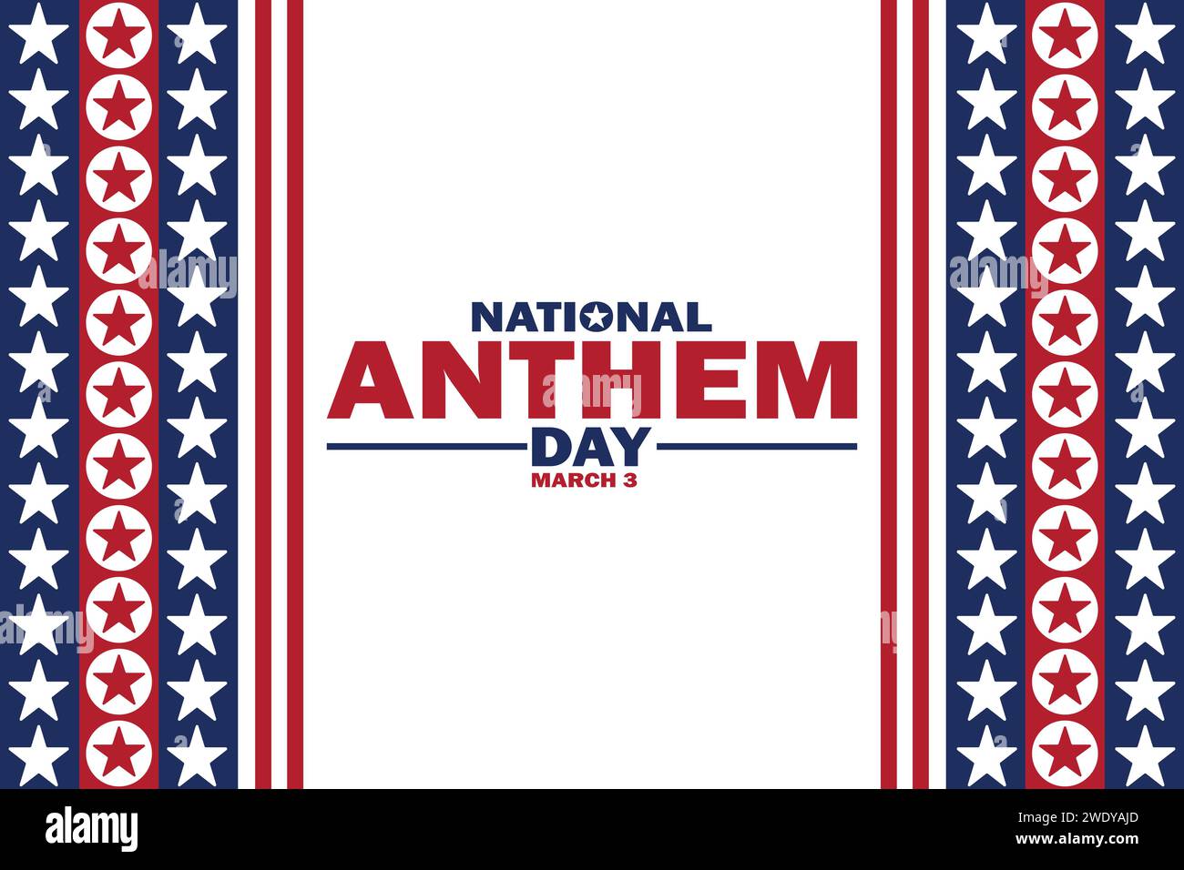 National Anthem Day Vector Template Design Illustration. March 3 ...