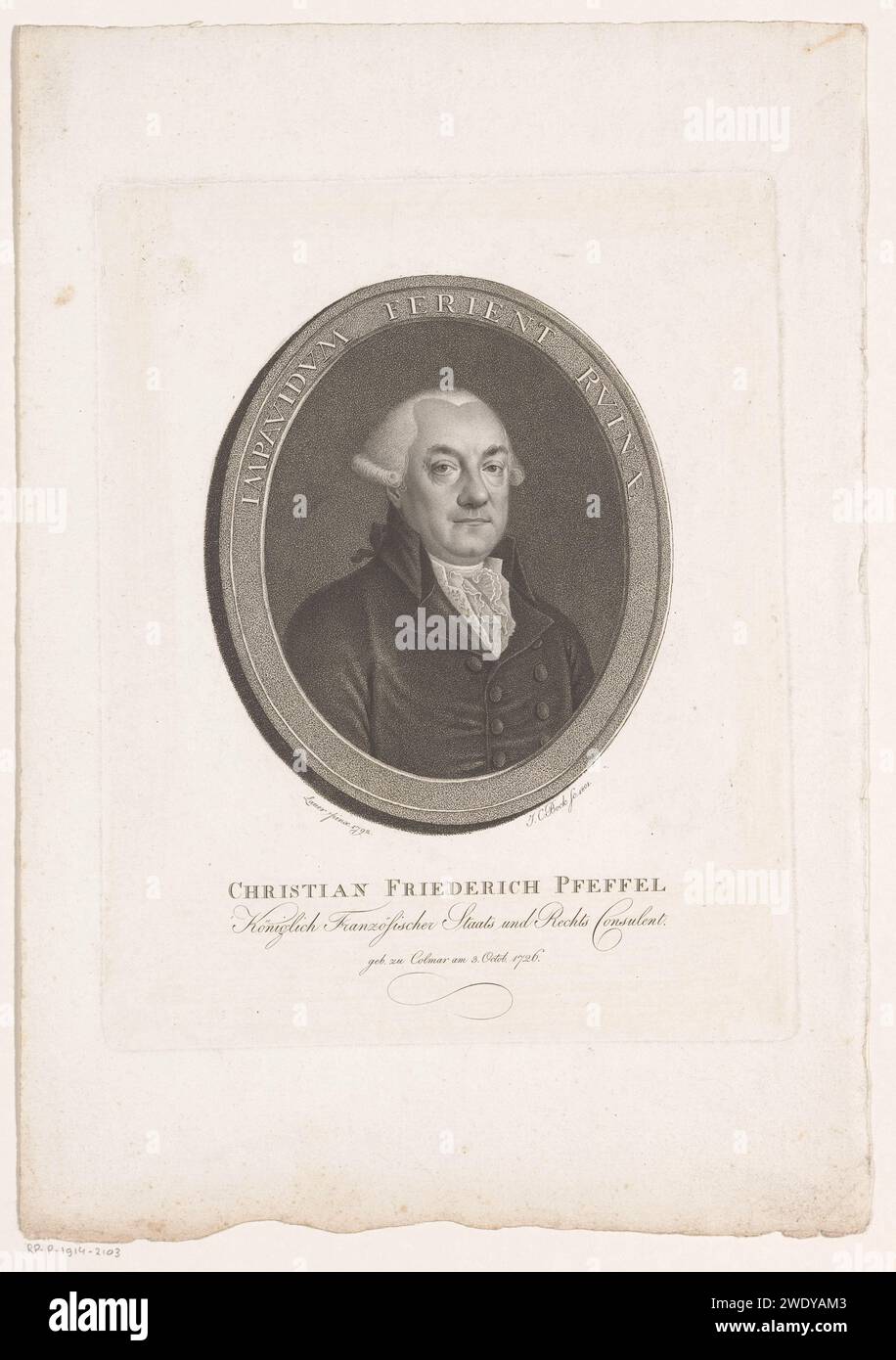 Portrait van Christian Friedrich Pfeffel von Kriegelstein, Johann Carl ...