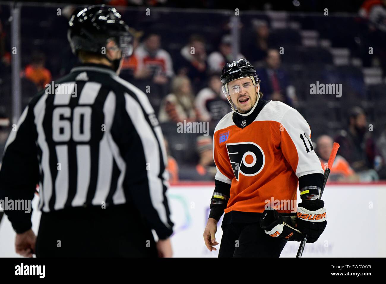 Philadelphia Flyers' Travis Konecny in action during an NHL hockey game ...