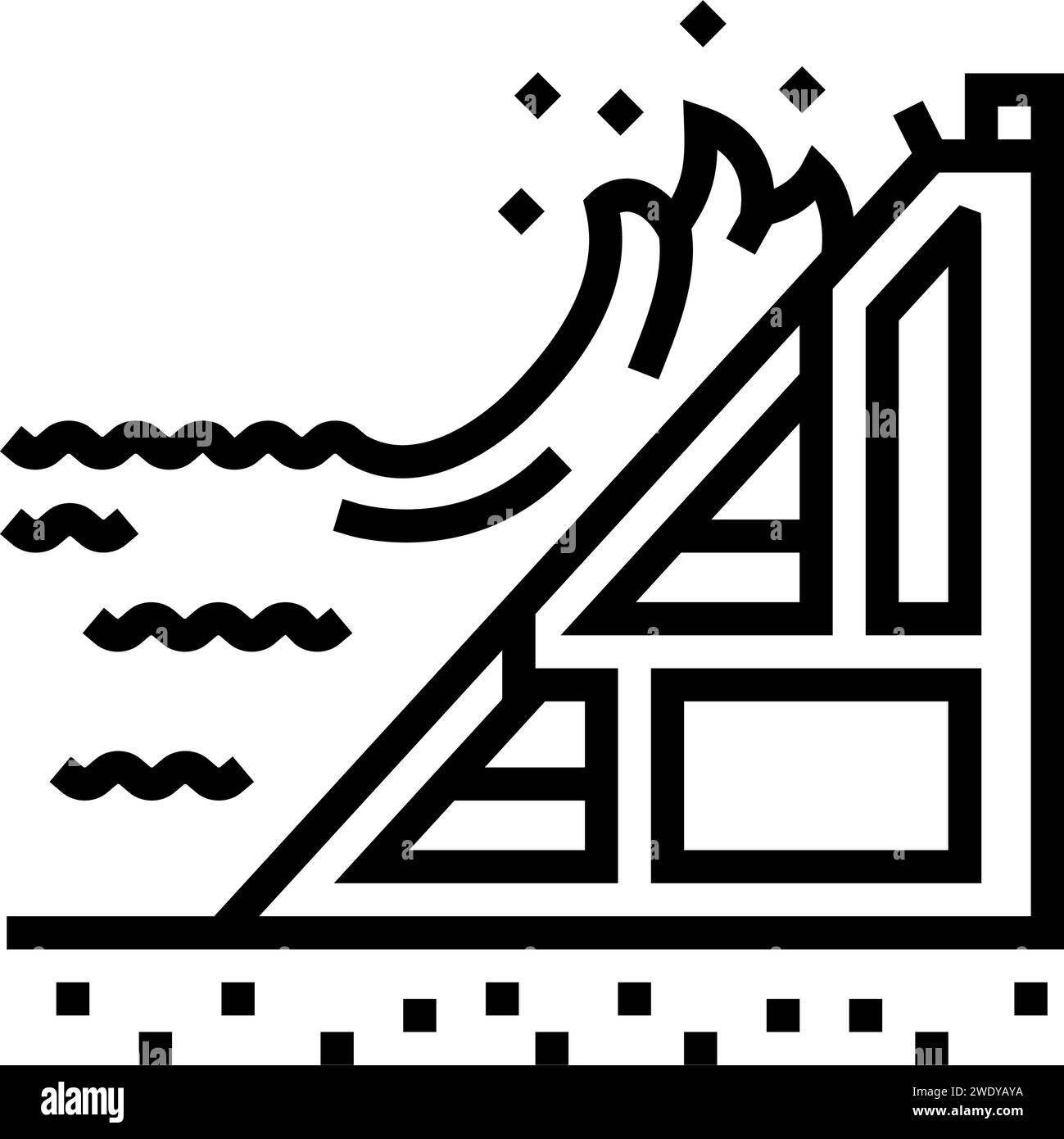 coastal power tidal power line icon vector illustration Stock Vector ...