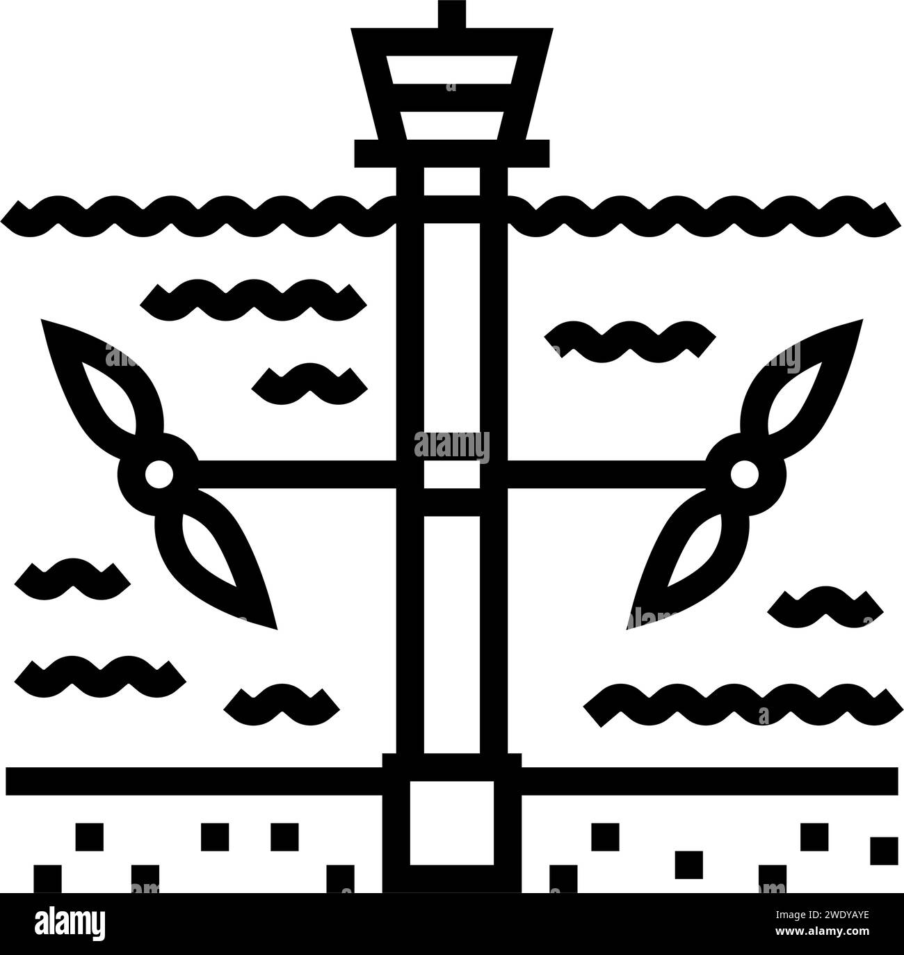 current generator tidal power line icon vector illustration Stock ...