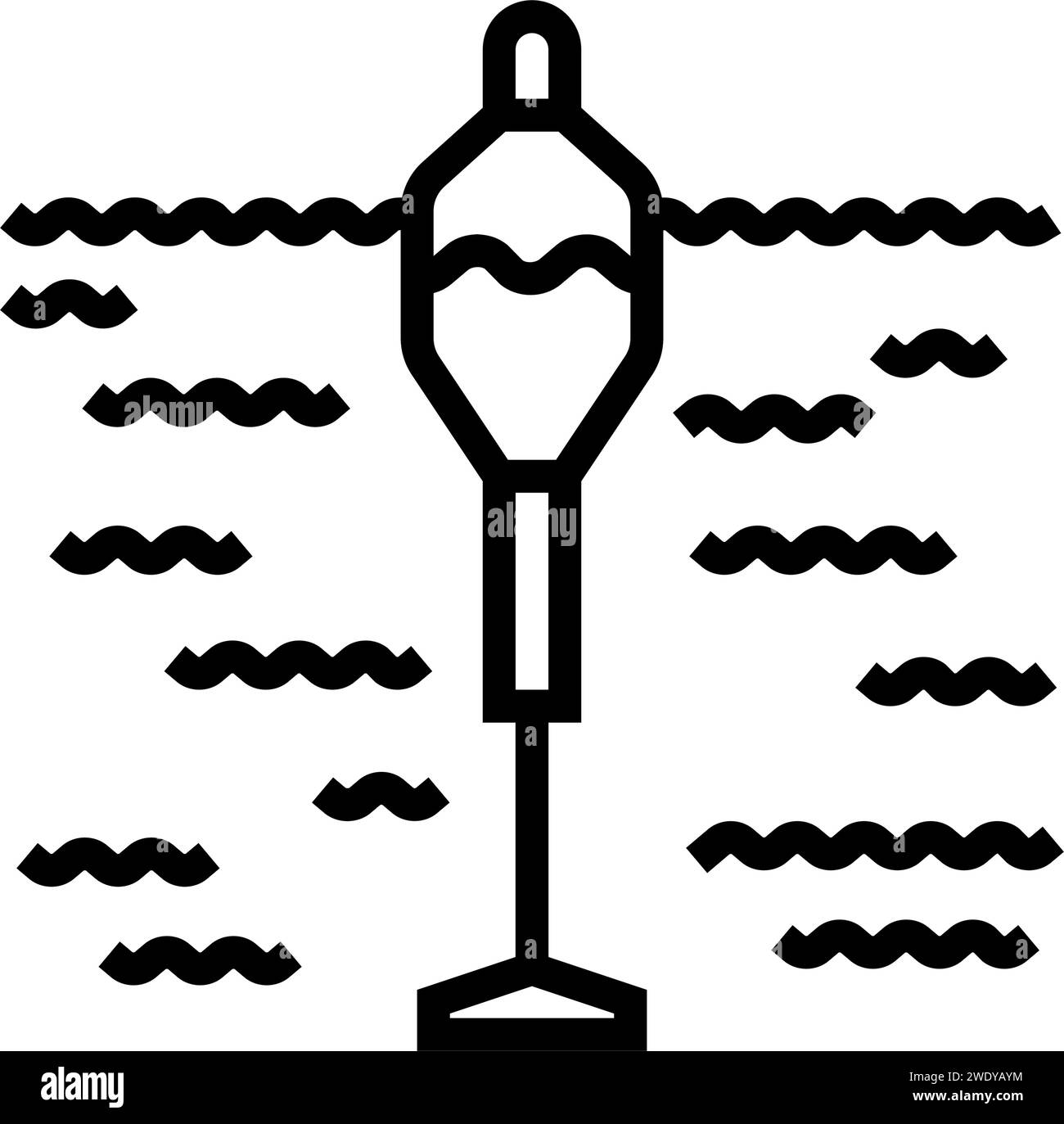 wave energy harvesting line icon vector illustration Stock Vector Image ...