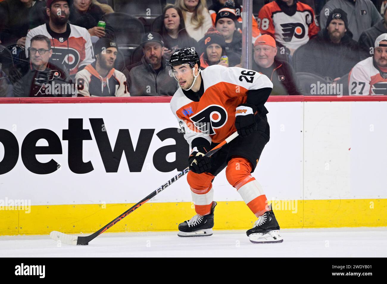 Philadelphia Flyers' Sean Walker in action during an NHL hockey game ...