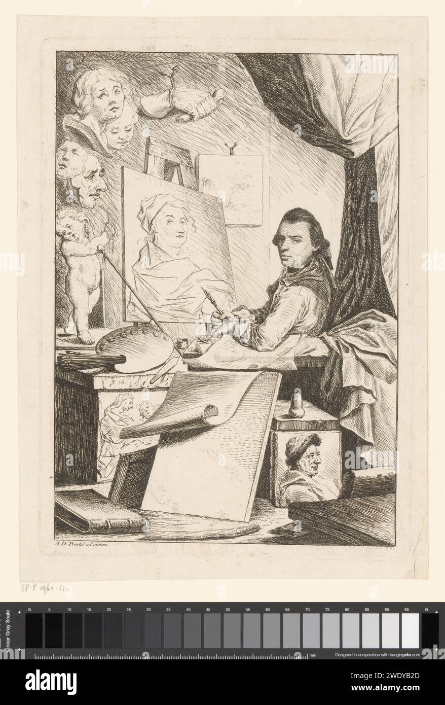 Self -portrait for the donkey, Johann Gottlieb Prestel, 1749 - 1808 ...