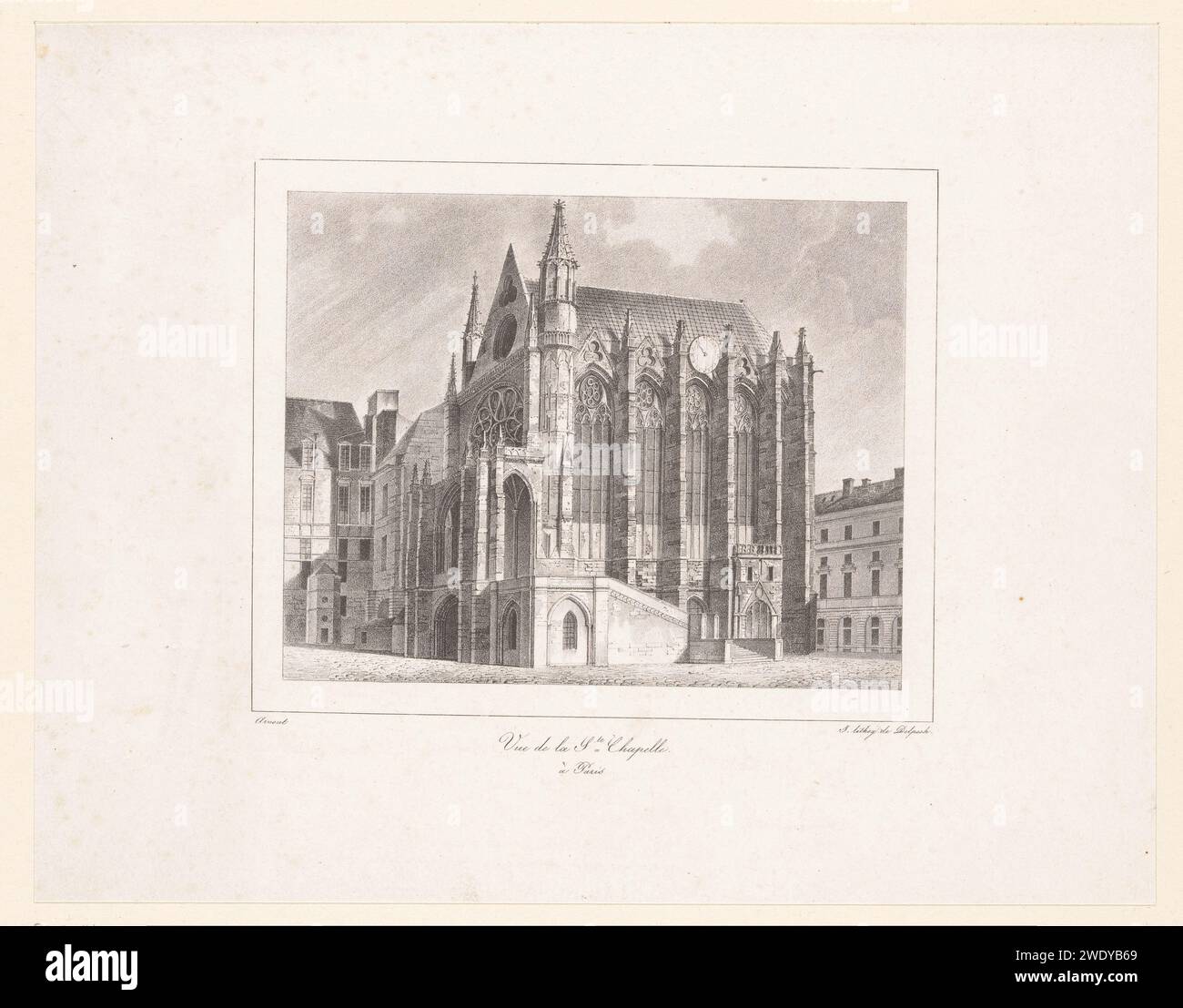 View of the Sainte -Chapelle in Paris, Jean Baptiste Arnout, 1820 ...