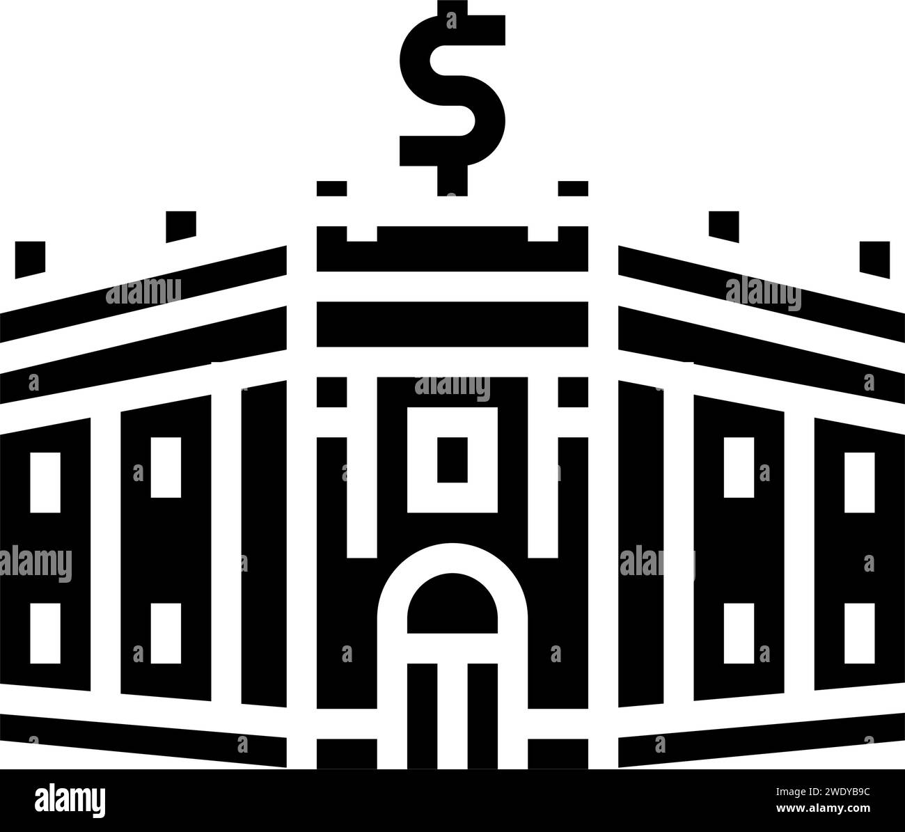 economy bank building glyph icon vector illustration Stock Vector Image ...