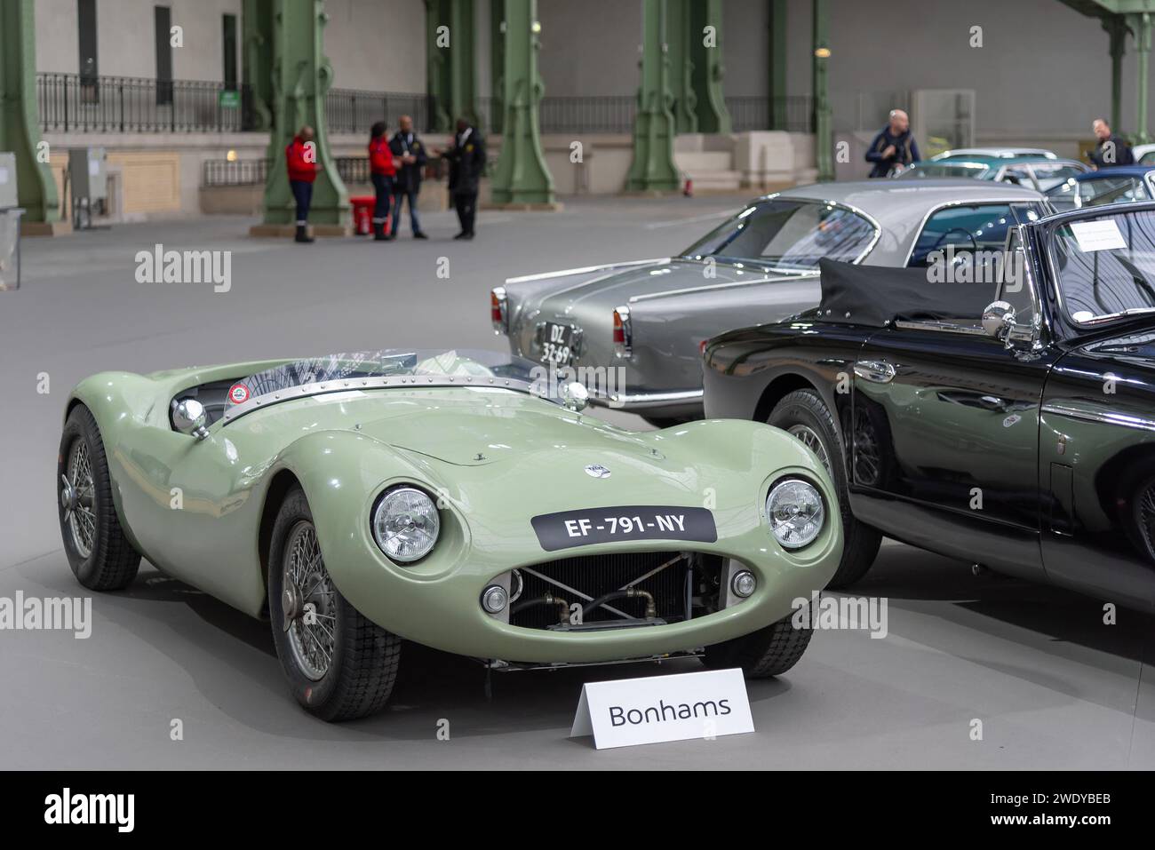 Bonhams 2020 sale at the Grand Palais in Paris. Focus on a green 1955 ...