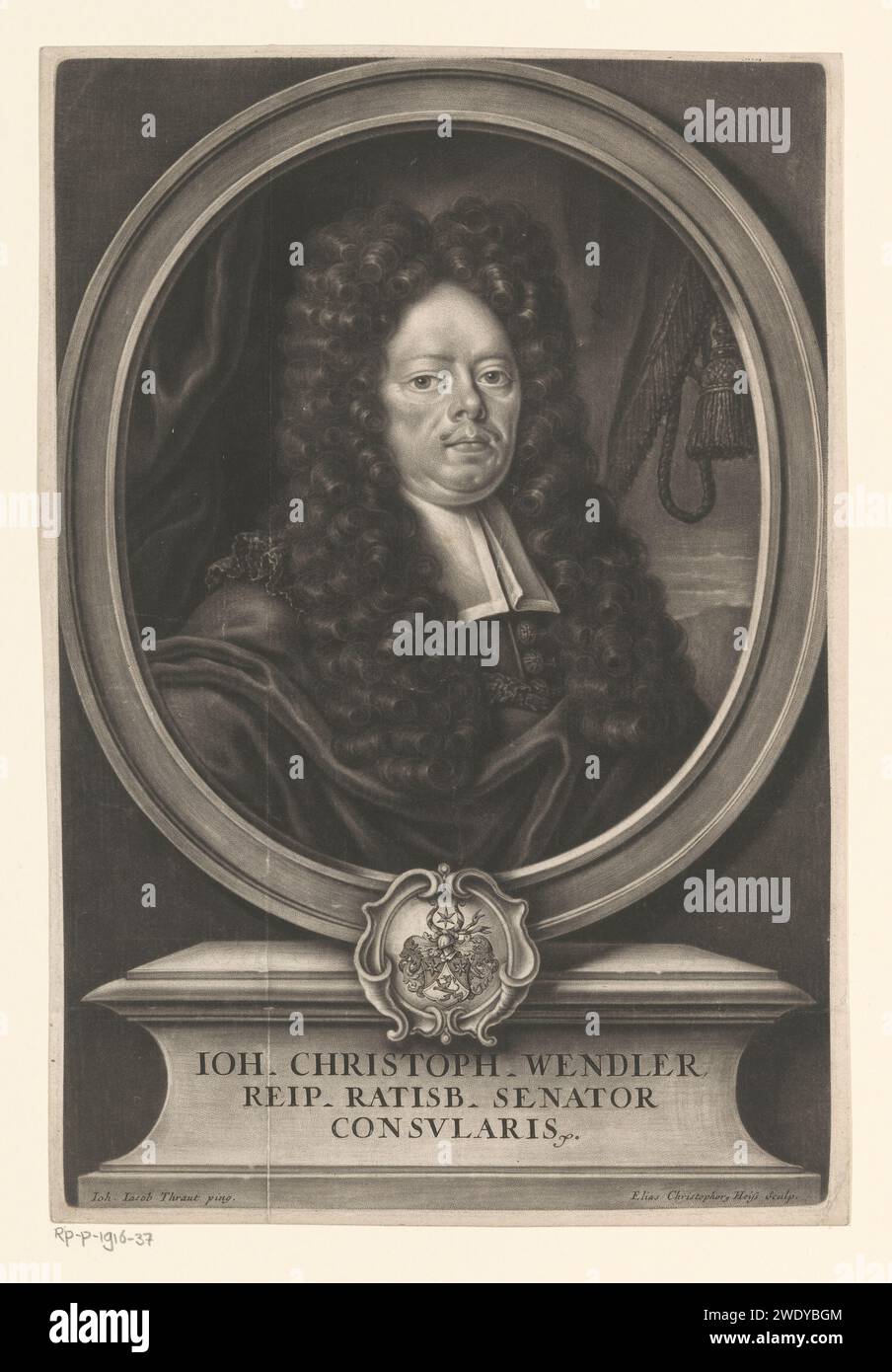 Portrait van Johann Christoph Wendler, Elias Christopf Heiss, after ...