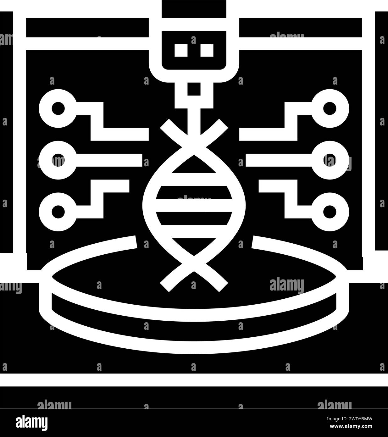 synthetic biology cryptogenetics glyph icon vector illustration Stock ...