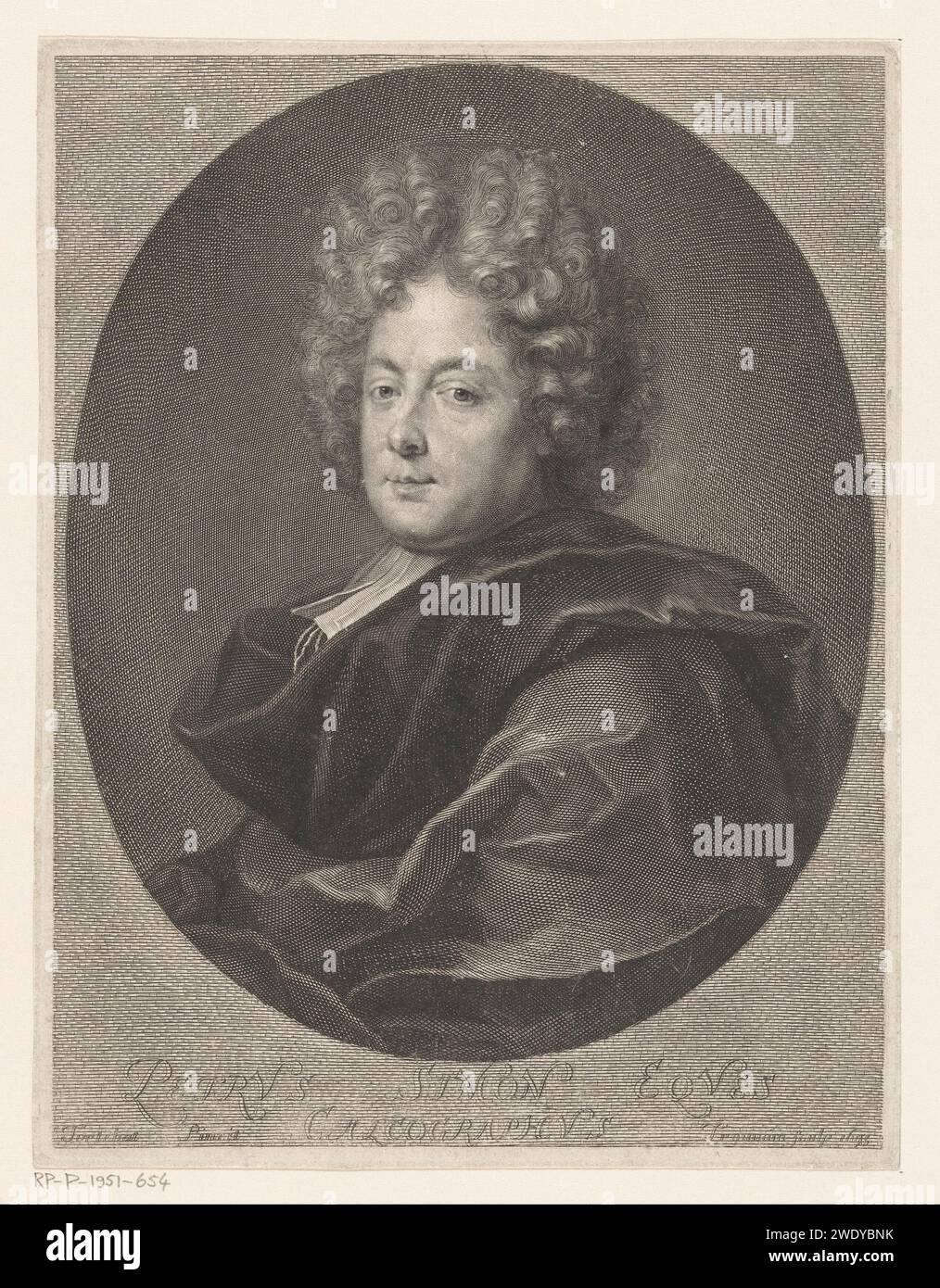 Portret van Pierre (i) Simon in Ovaal, Antoine Trouvain, After Jean ...