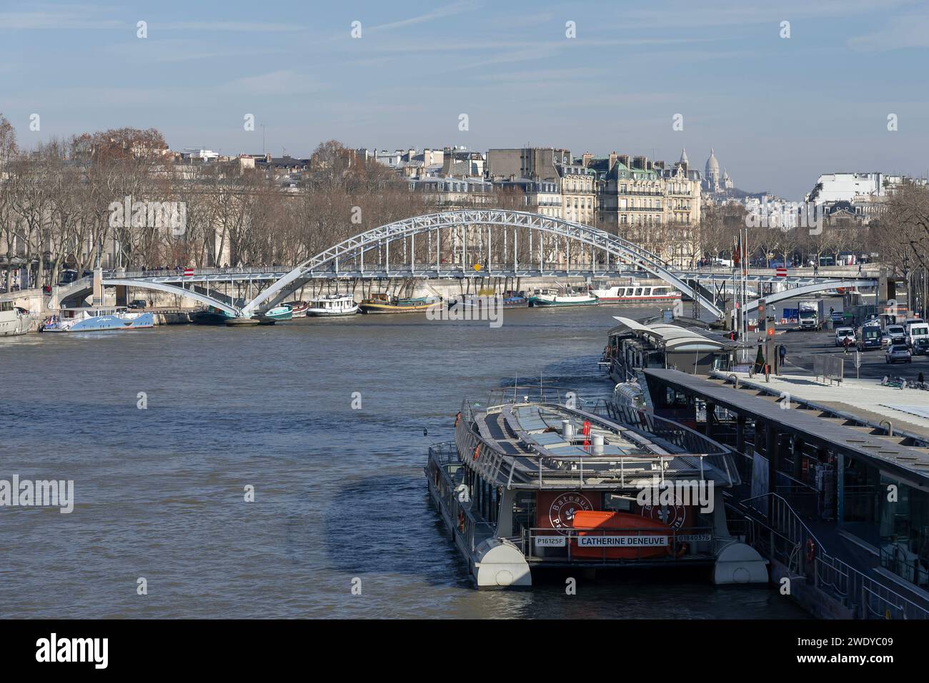 Paris - Focus on the Debilly Footbridge, a through arch bridge in Paris ...
