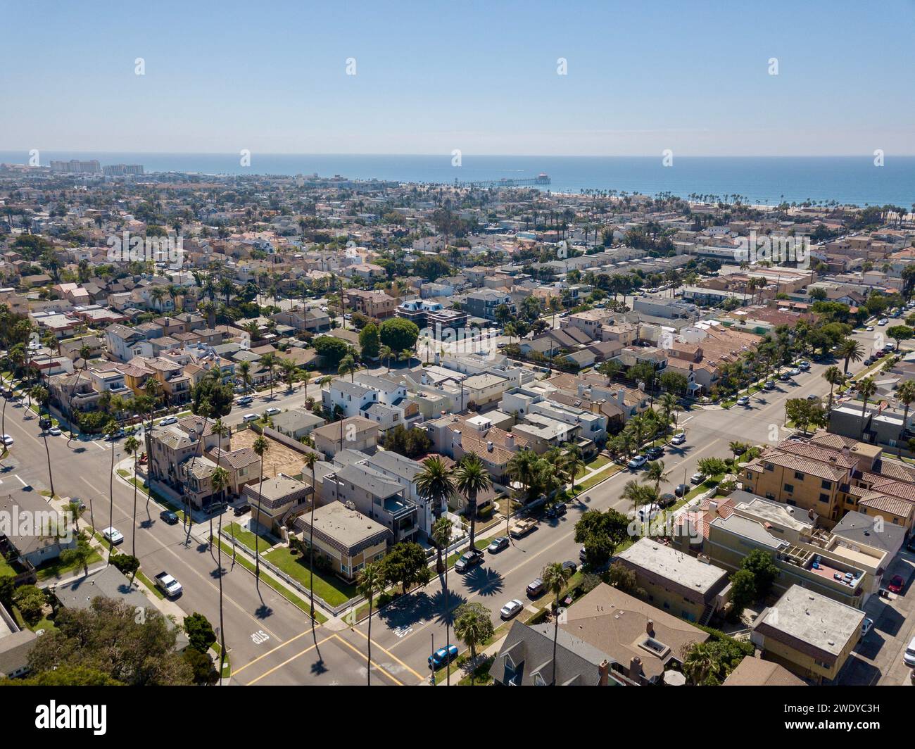 Aerial view of Huntington Beach, Orange County, California USA Stock ...