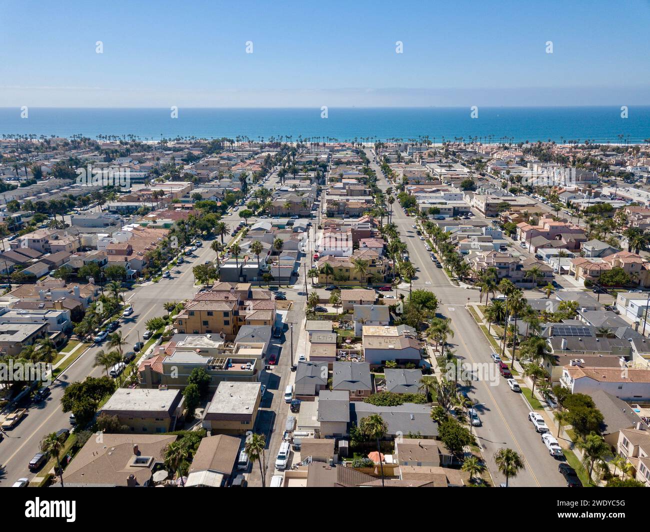 Aerial view of Huntington Beach, Orange County, California USA Stock ...