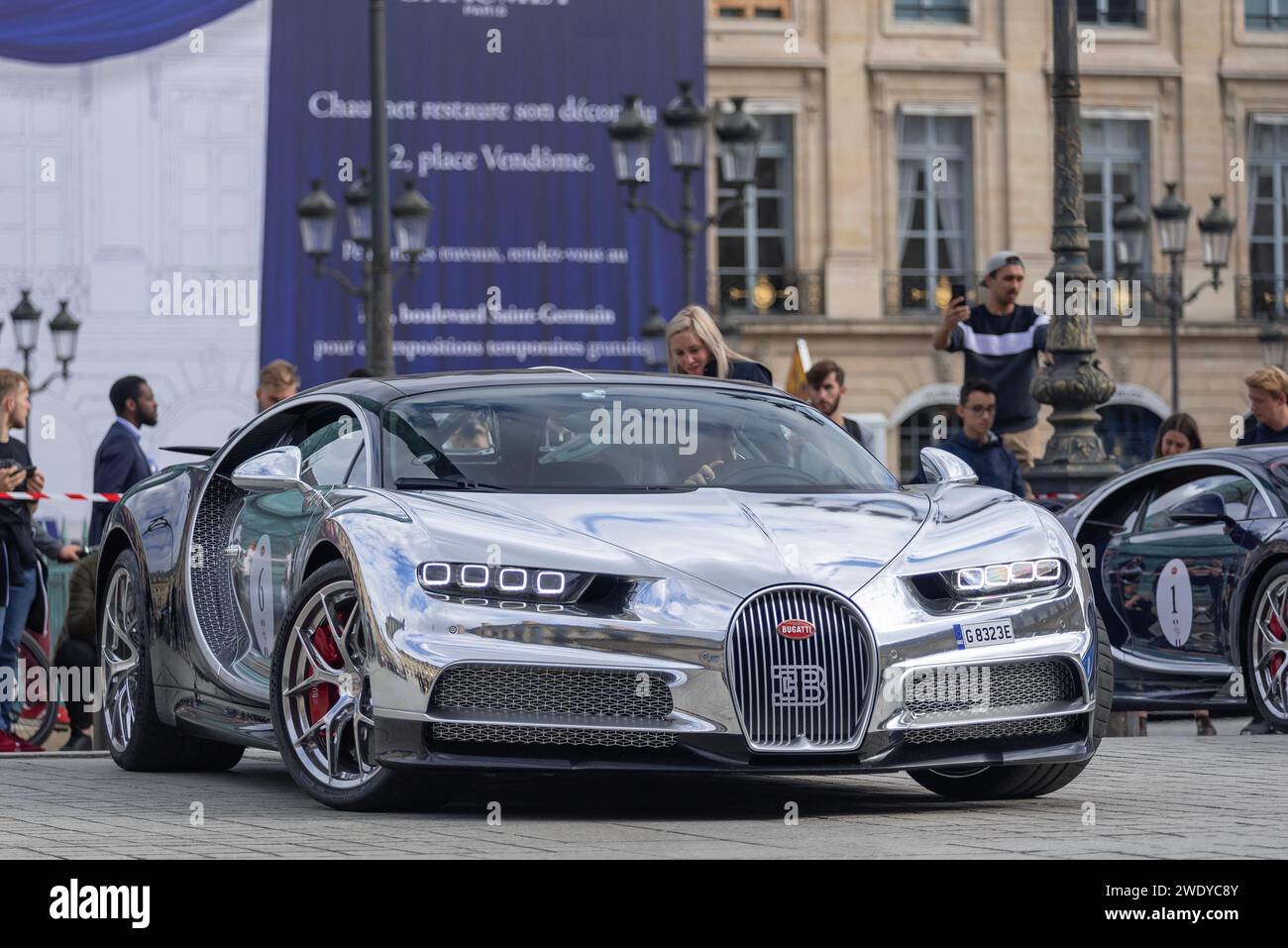 Paris, France - Nocturne and Argent Metallic Bugatti Chiron La Mer ...
