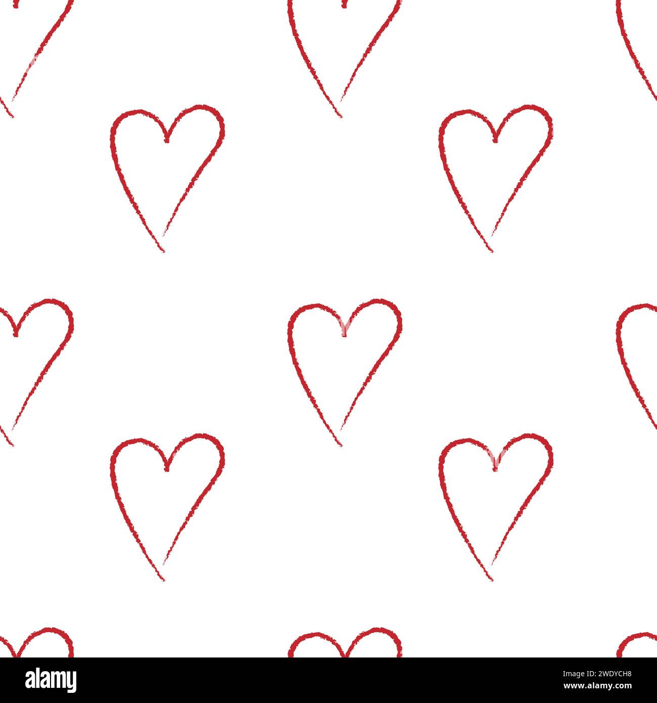 Vector seamless heart pattern in graphic style. Hearts of different ...
