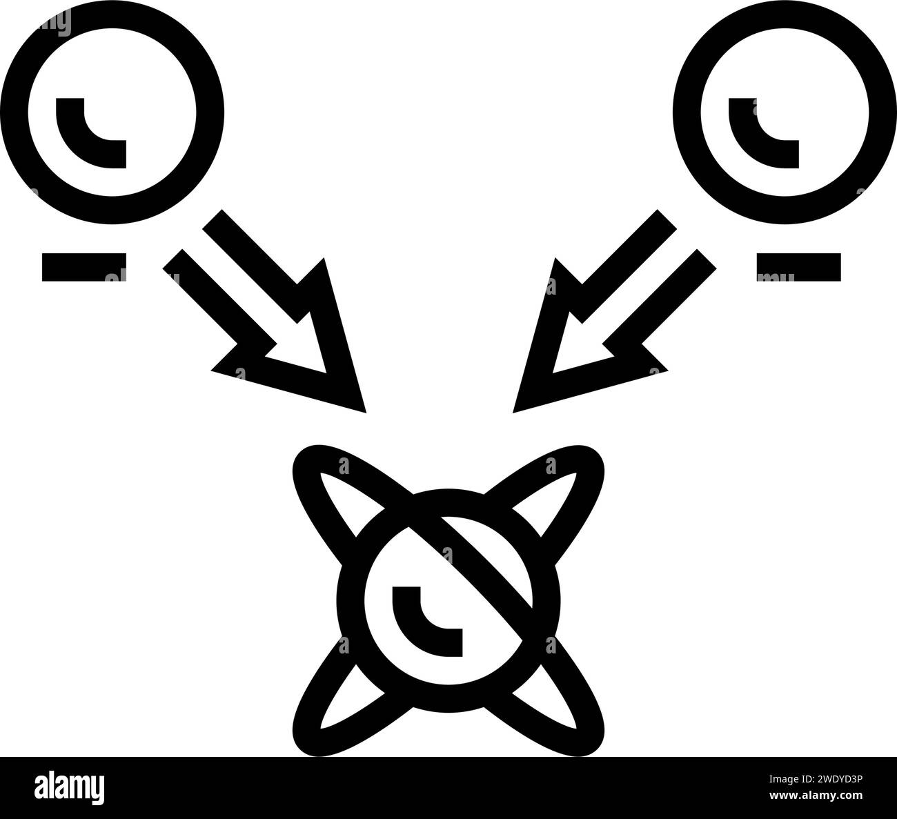 superposition state quantum technology line icon vector illustration ...