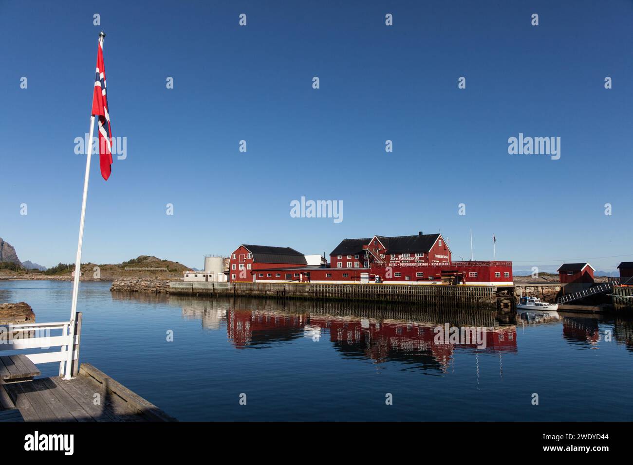 Lofoten archipelago in Norway, known for its dramatic scenery, with ...