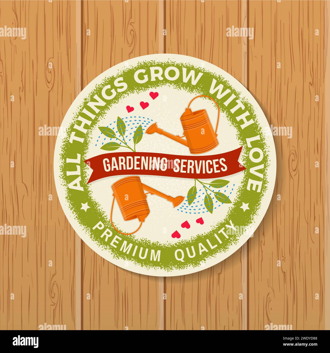 All things grow with love gardening emblem, label, patch, sticker ...