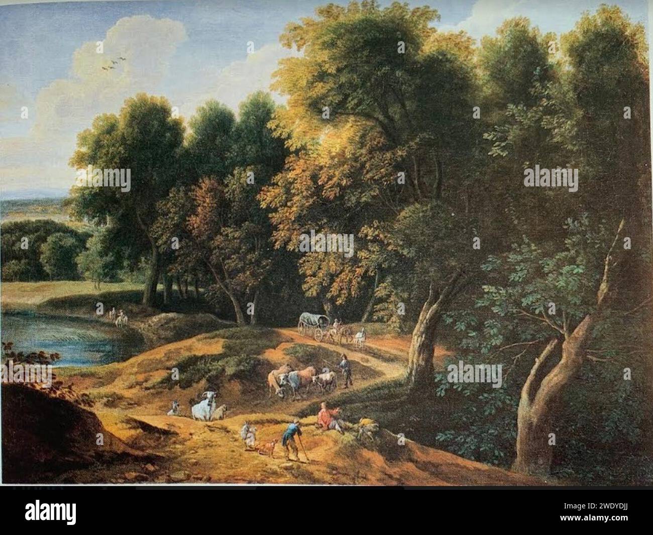 Adriaen Frans Boudewijns - Landschap met figuren Stock Photo - Alamy