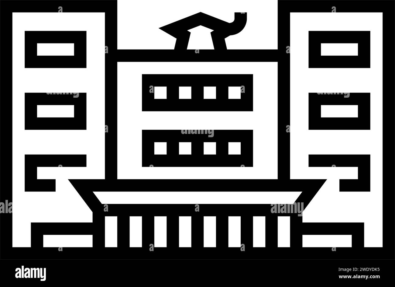 academy school building line icon vector illustration Stock Vector ...
