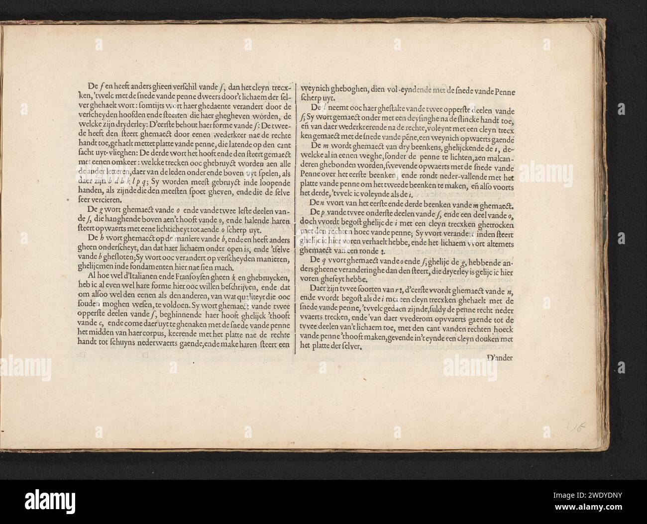 Description of writing the Italian letter (continued), Jan van de Velde ...