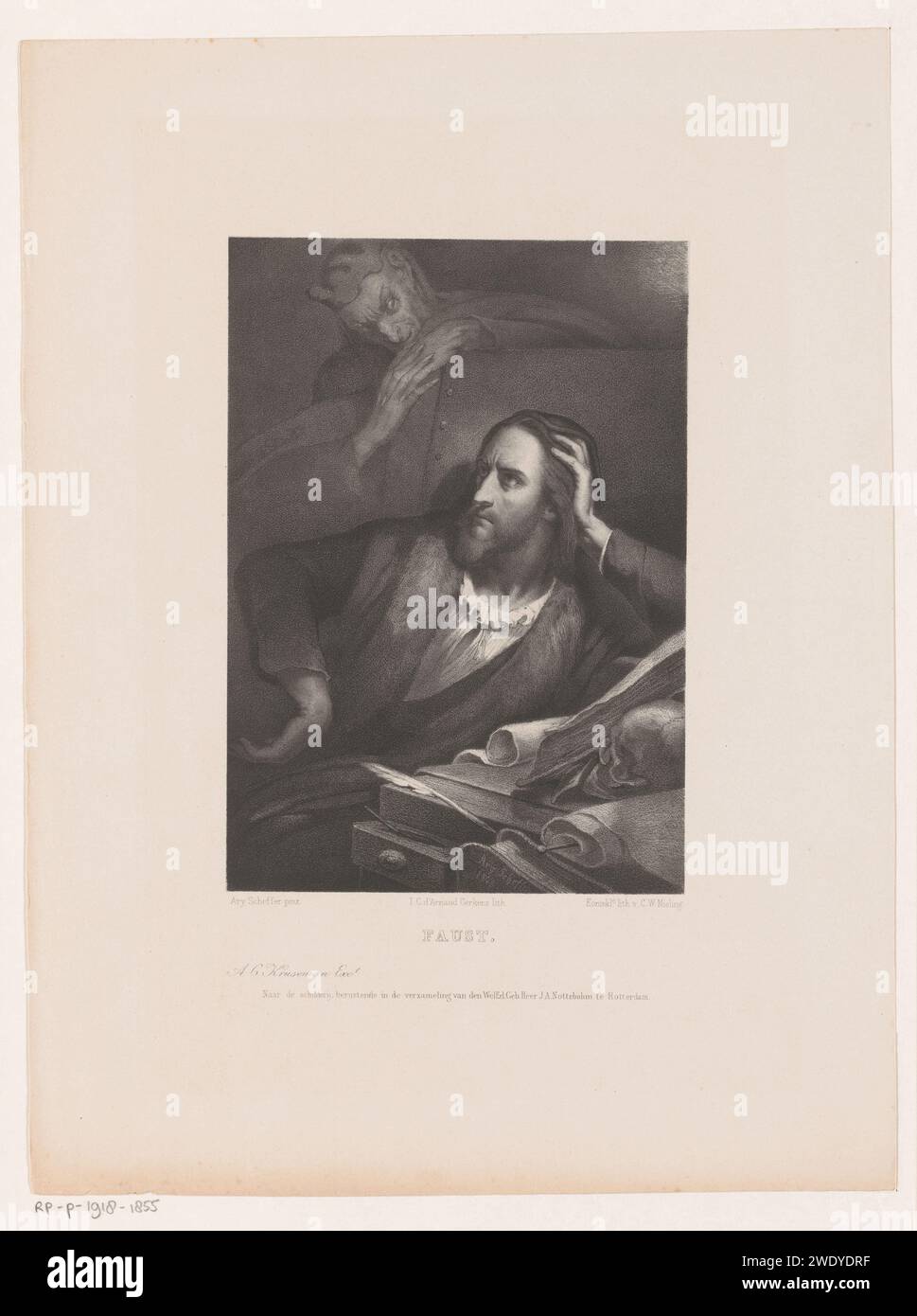 Faust in his study, Johannes Christiaan d'Arnaud Gerkens, After Ary ...