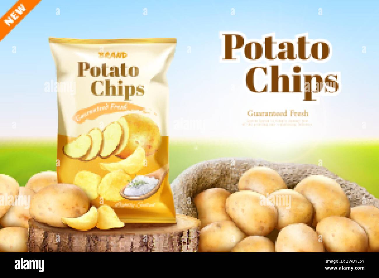 Chips advertisement Stock Vector Images - Alamy