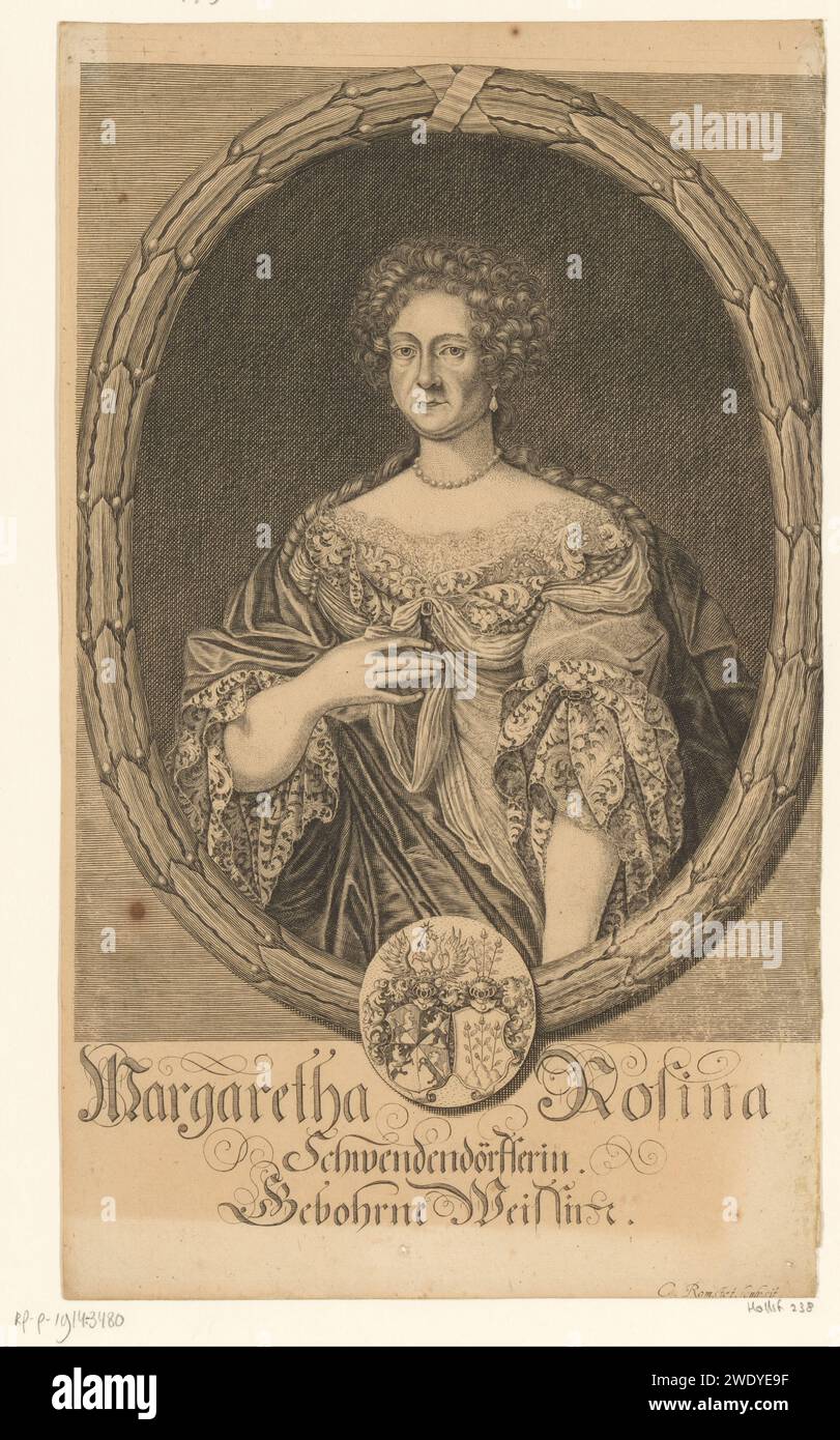 Portrait van Margaretha Rosina Schwendendörfer, Christian Romstet, 1665 ...